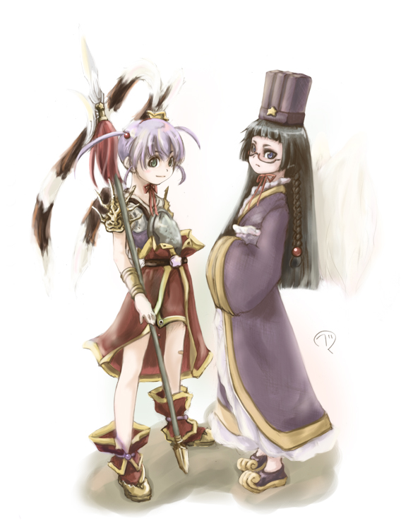 The Big ImageBoard (TBIB) - 2girls armor black hair blue eyes braid ...