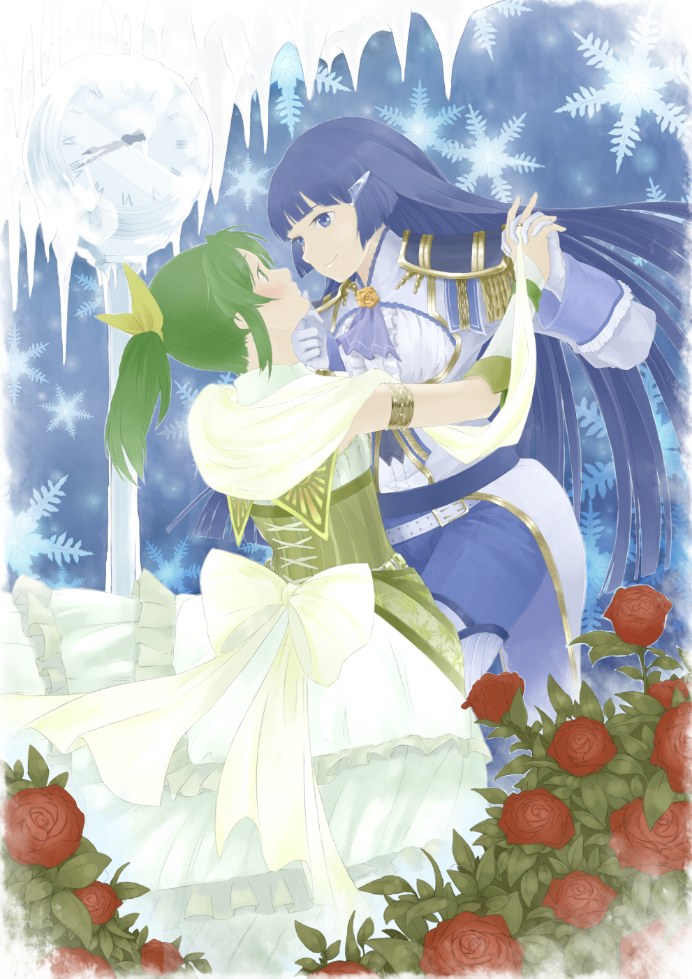 The Big ImageBoard (TBIB) - 2girls aoki reika bad id bad pixiv id blue eyes blue hair blush ...