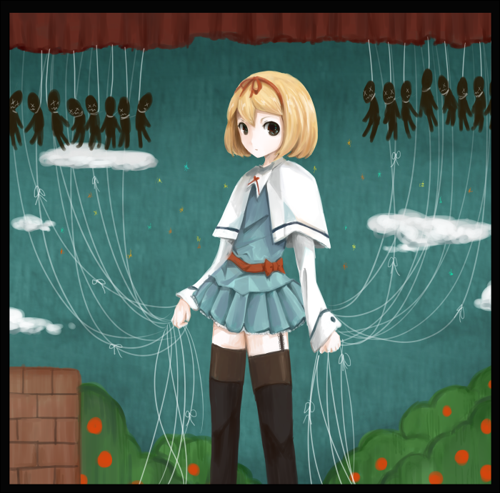 The Big ImageBoard (TBIB) - 1girl alice margatroid black thighhighs blonde hair commentary ...