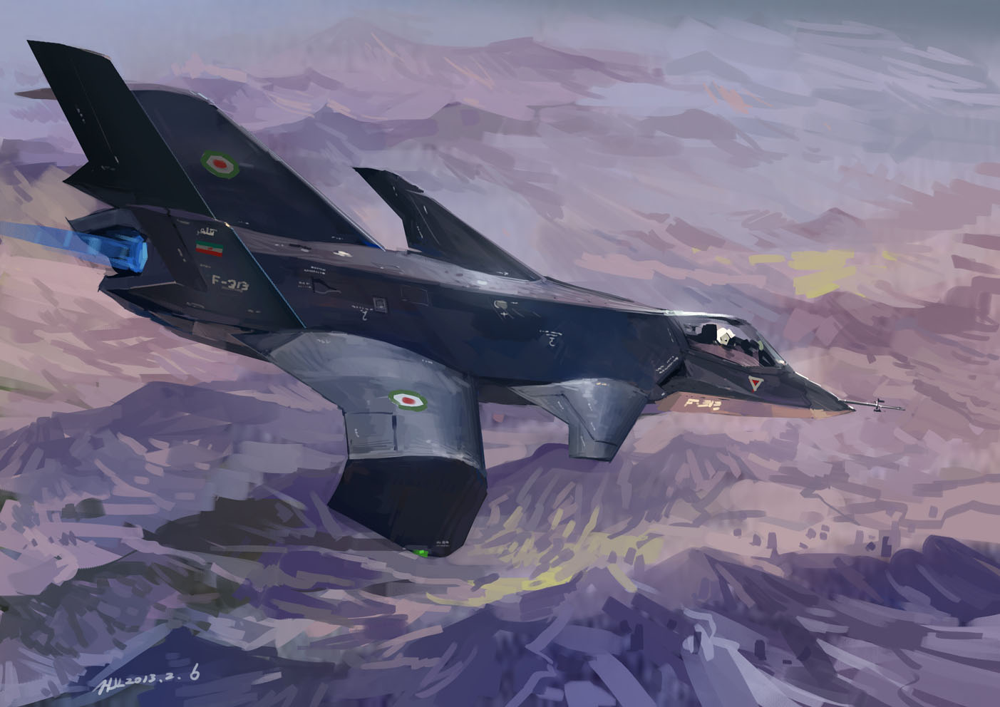 The Big ImageBoard (TBIB) - aircraft airplane antennae artist name canards cockpit desert ...