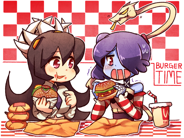 The Big Imageboard Tbib 2girls T Black Hair Blue Hair Blue Skin 1411