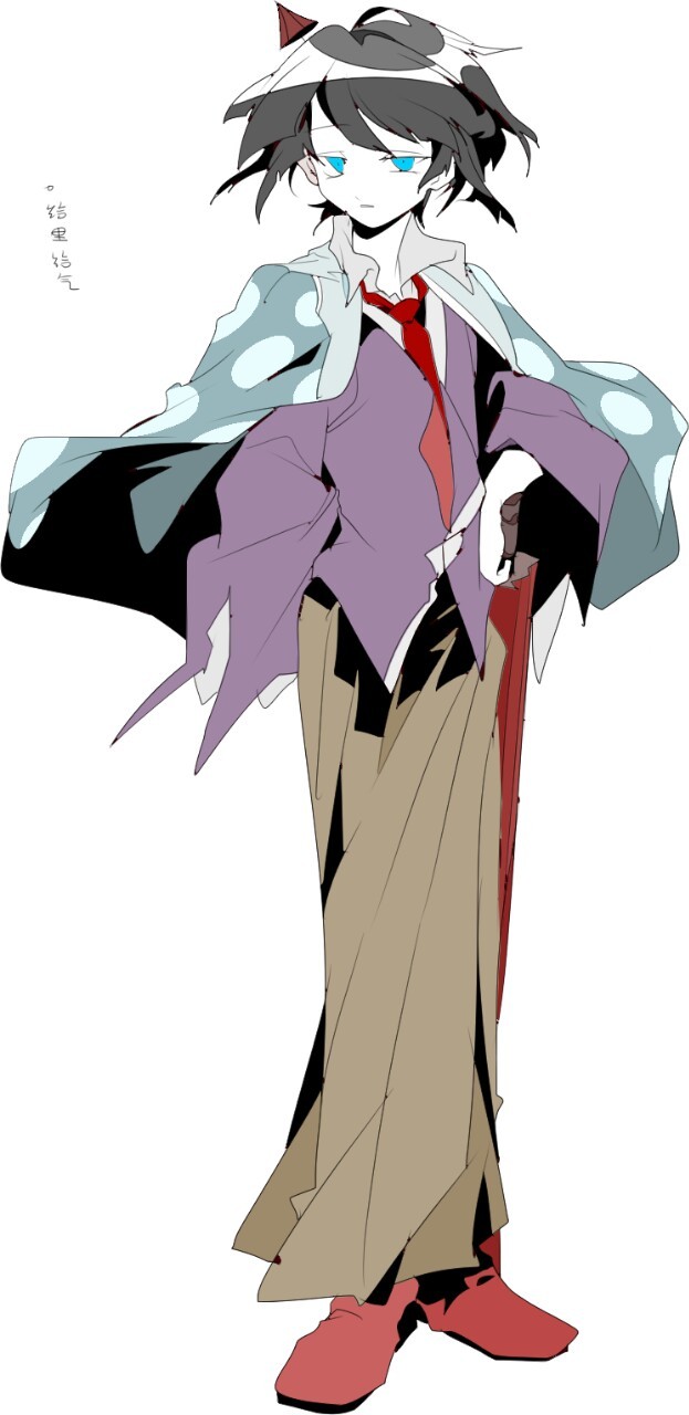 The Big ImageBoard (TBIB) - 1other amanomiya jun androgynous black hair blue capelet blue eyes ...