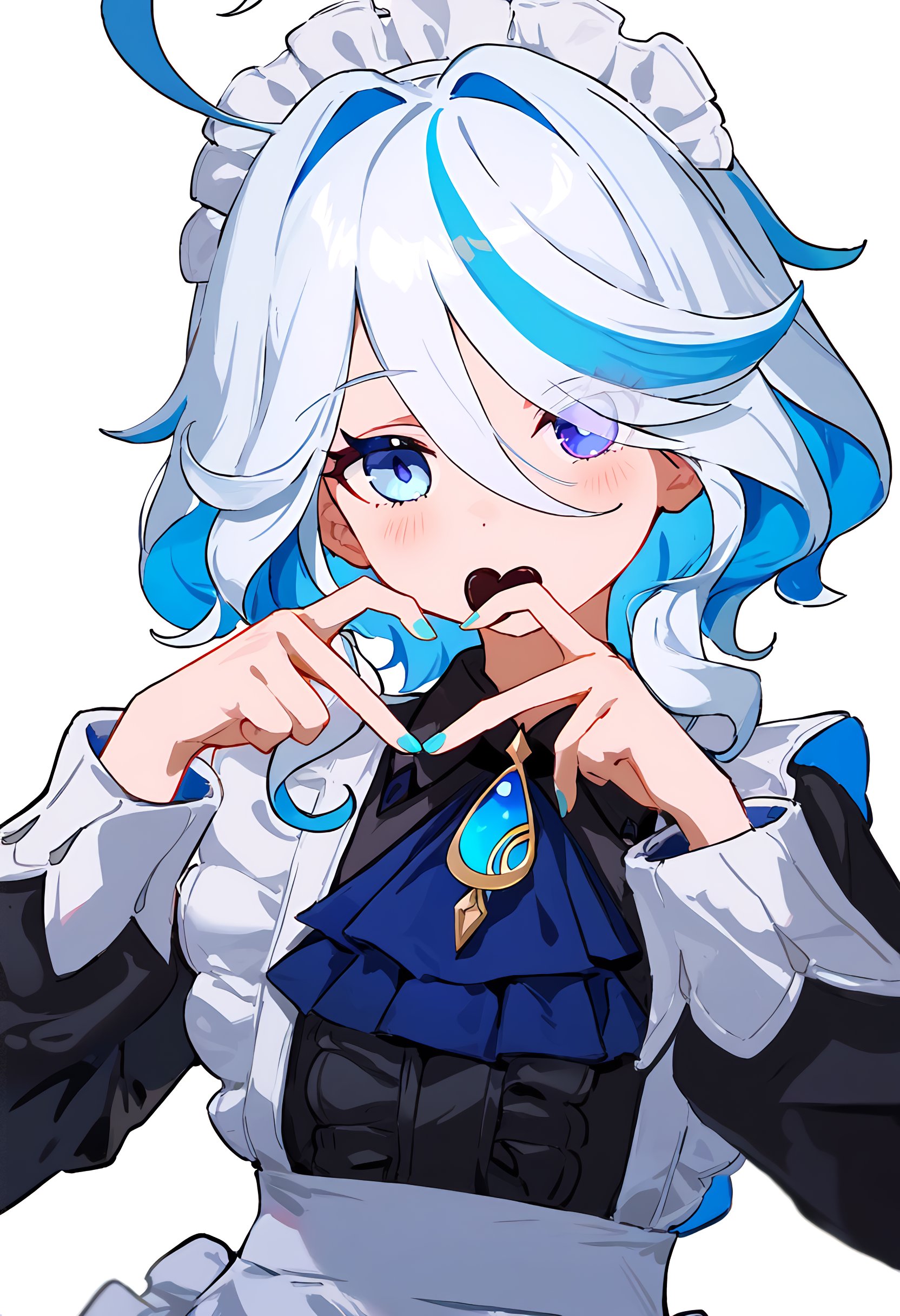 The Big ImageBoard (TBIB) - 1girl absurdres ahoge ai-generated alternate costume apron ascot ...