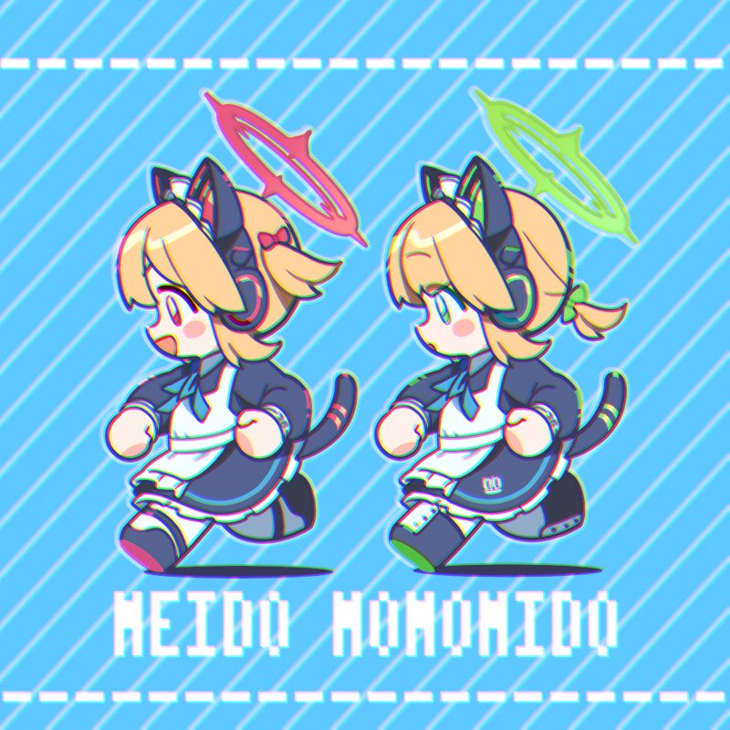 The Big ImageBoard (TBIB) - 2girls animal ear headphones animal ears apron black dress black ...