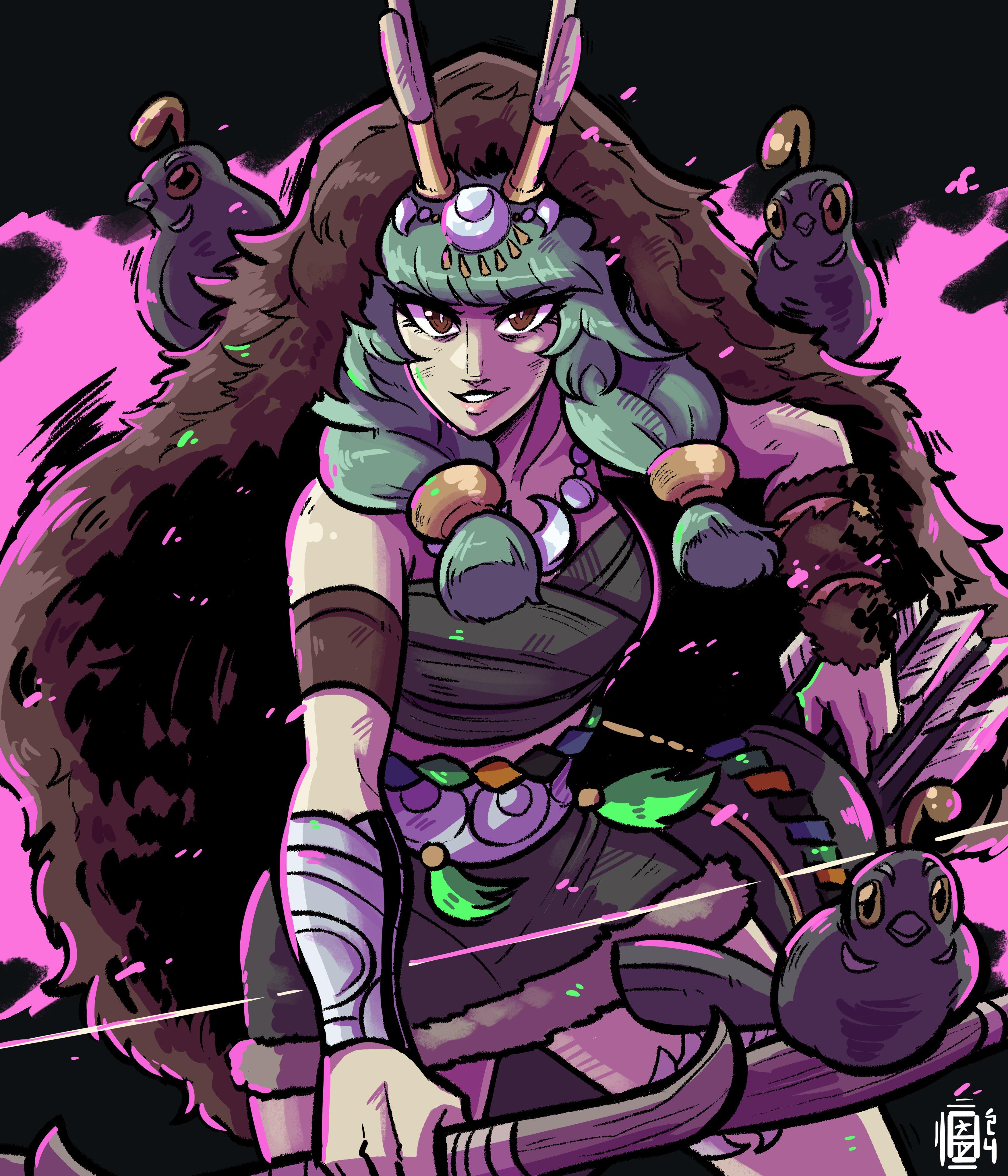 The Big ImageBoard (TBIB) - 1girl absurdres ancient greek clothes antlers arm warmers artemis ...