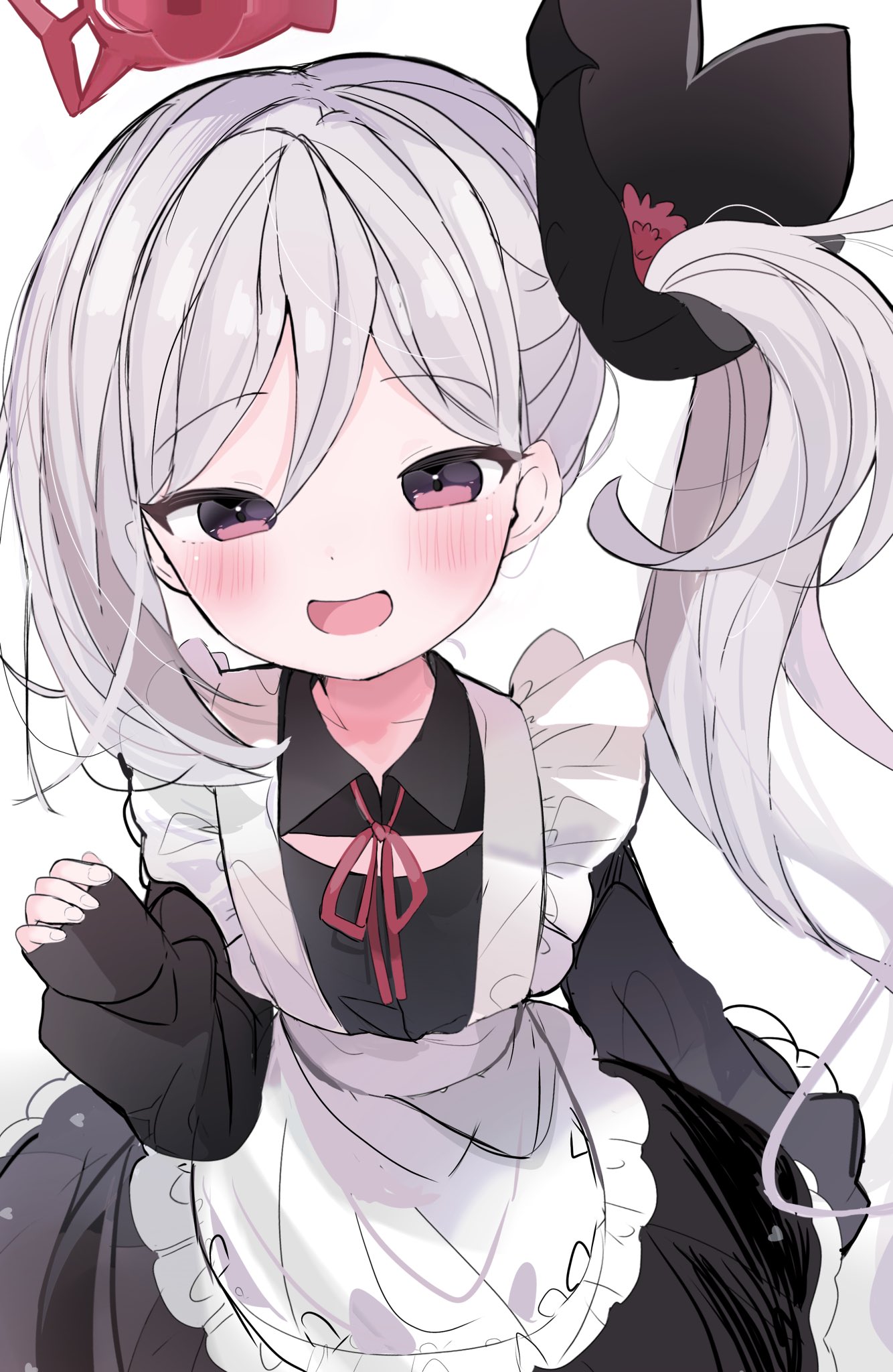 The Big ImageBoard (TBIB) - 1girl apron black dress blue archive blush breasts commentary dress ...