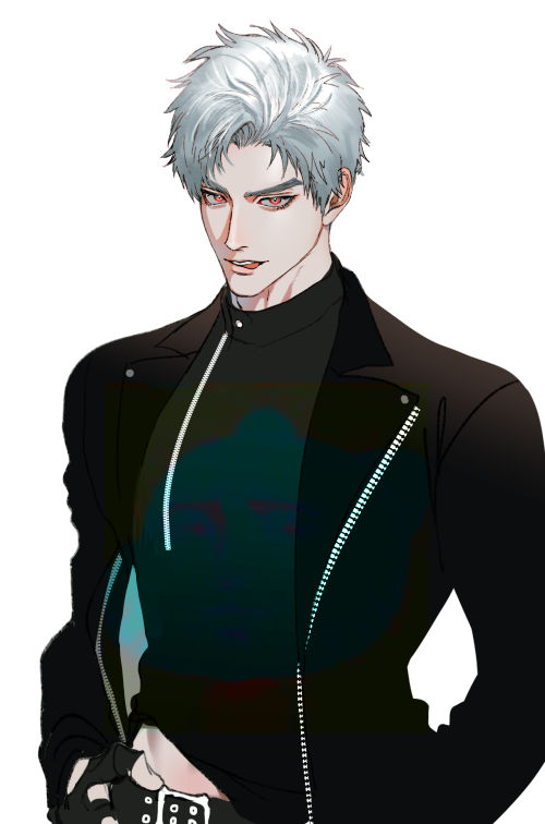 The Big ImageBoard (TBIB) - 1boy belt black shirt fingerless gloves gloves grey hair licking ...