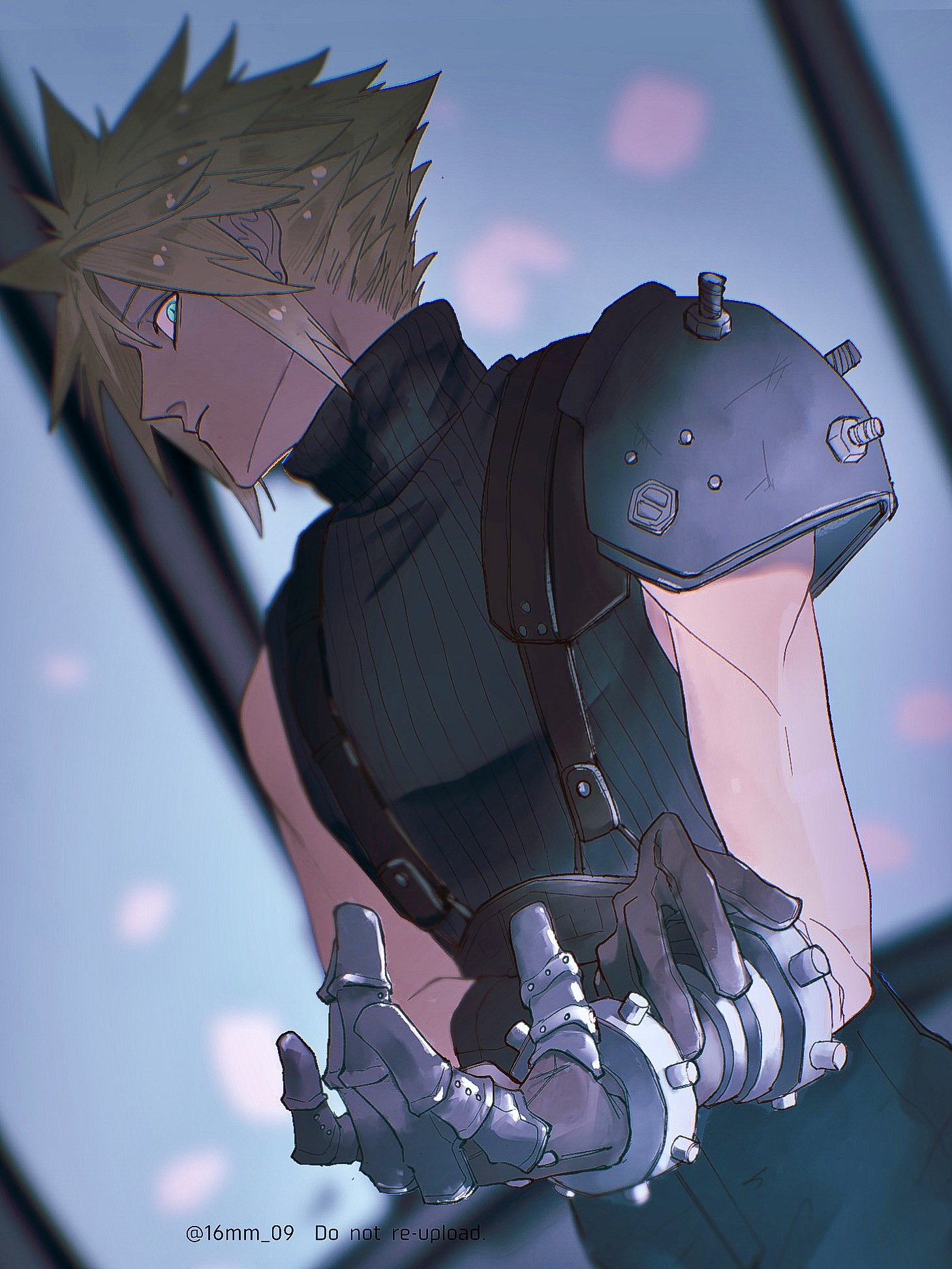 The Big ImageBoard (TBIB) - 16mm 09 1boy armor blonde hair blue eyes blue sweater blurry blurry ...