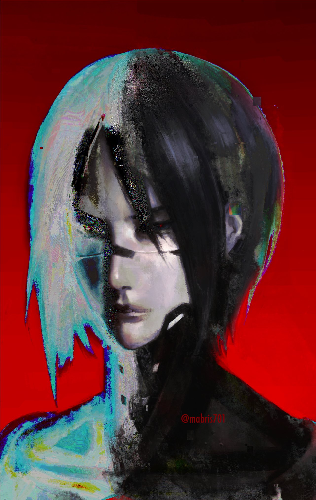 The Big ImageBoard (TBIB) - android artist name black hair cyberpunk ...
