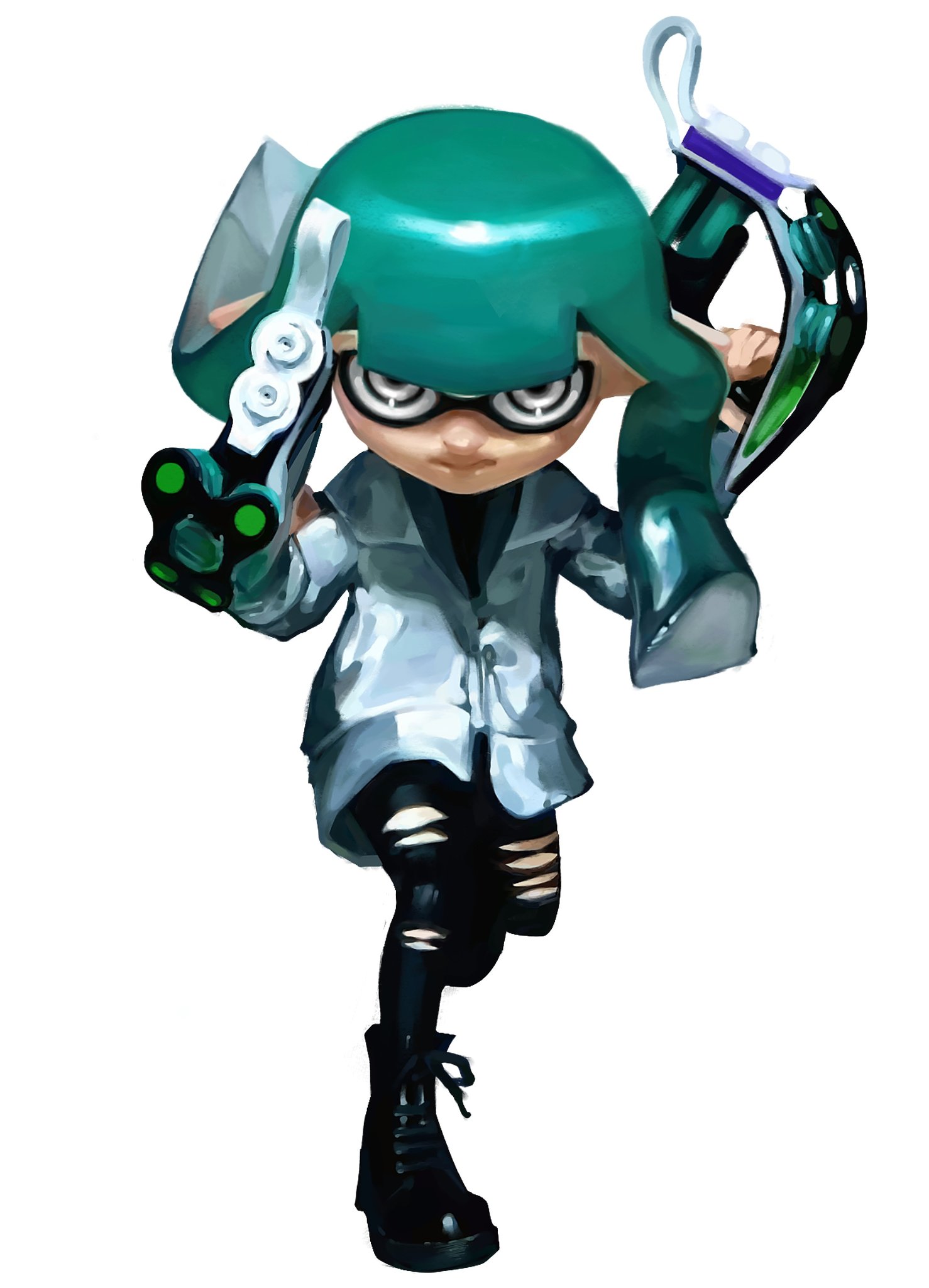 The Big ImageBoard (TBIB) - 1girl 3: aqua hair black footwear boots ...