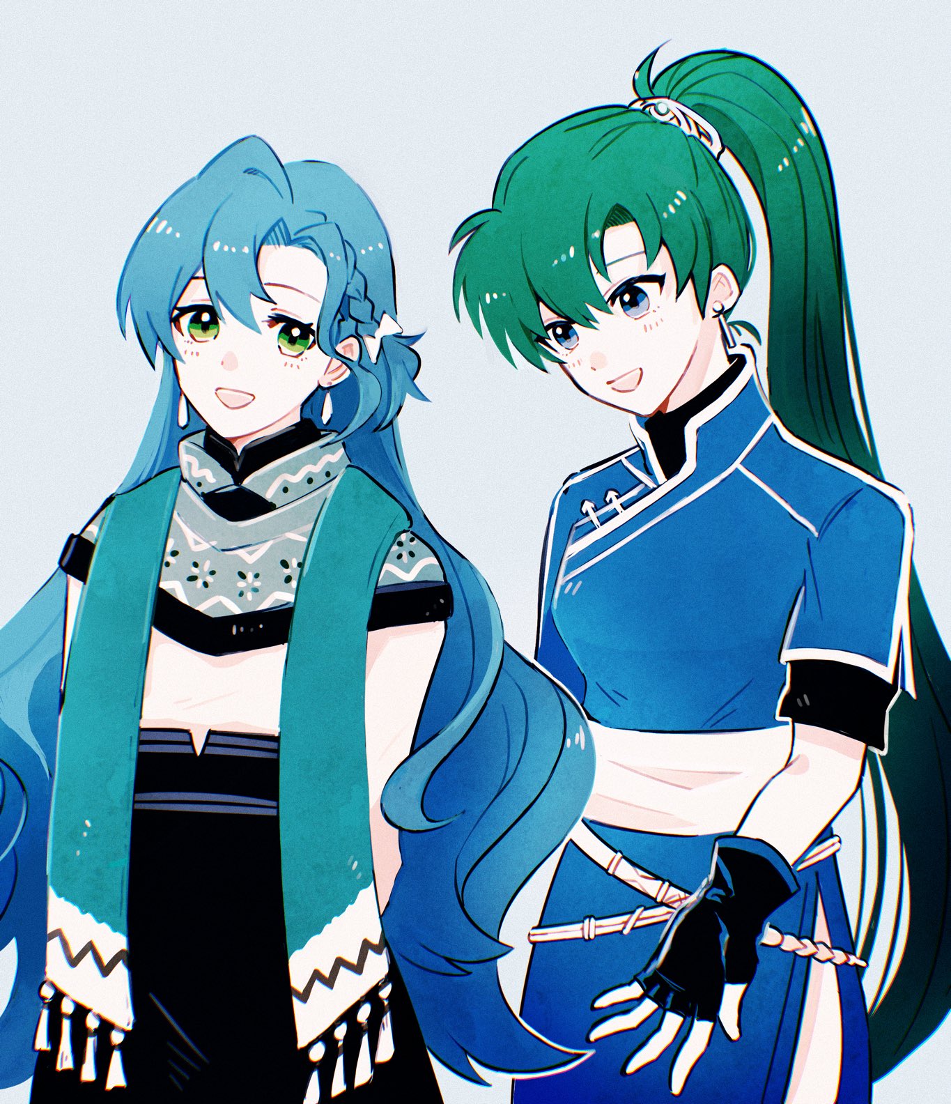 The Big ImageBoard (TBIB) - 2girls aqua hair blue dress chloe (fire ...