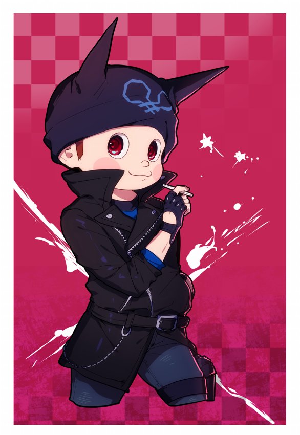 The Big ImageBoard (TBIB) - 1boy :3 adapted costume beanie belt belt buckle black background ...