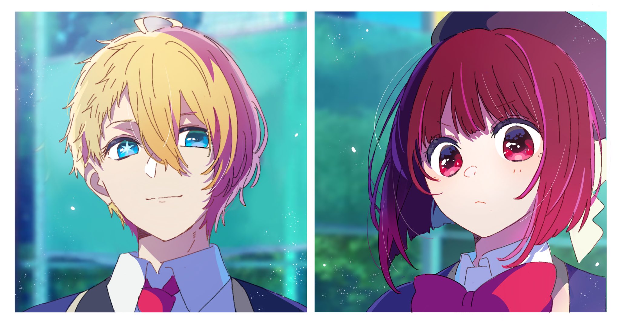 The Big ImageBoard (TBIB) - 1boy 1girl arima kana beret blonde hair blue eyes blue headwear blue ...