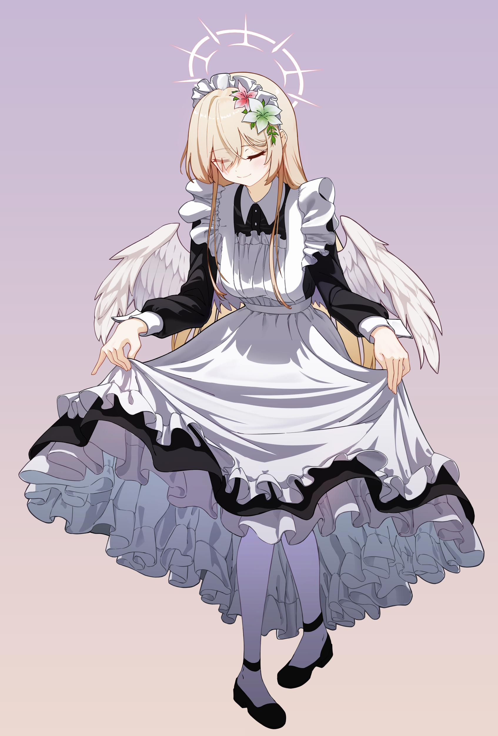 The Big ImageBoard (TBIB) - 1girl absurdres alternate costume angel angel wings apron bird kim ...