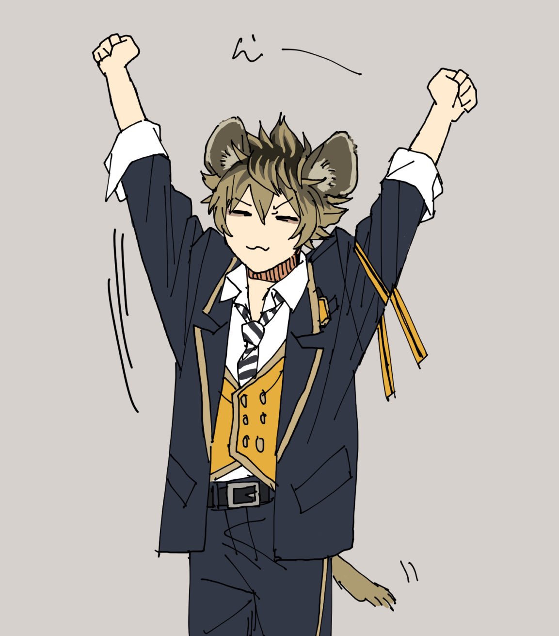 The Big ImageBoard (TBIB) - 1boy :3 brown hair closed eyes cowboy shot ...