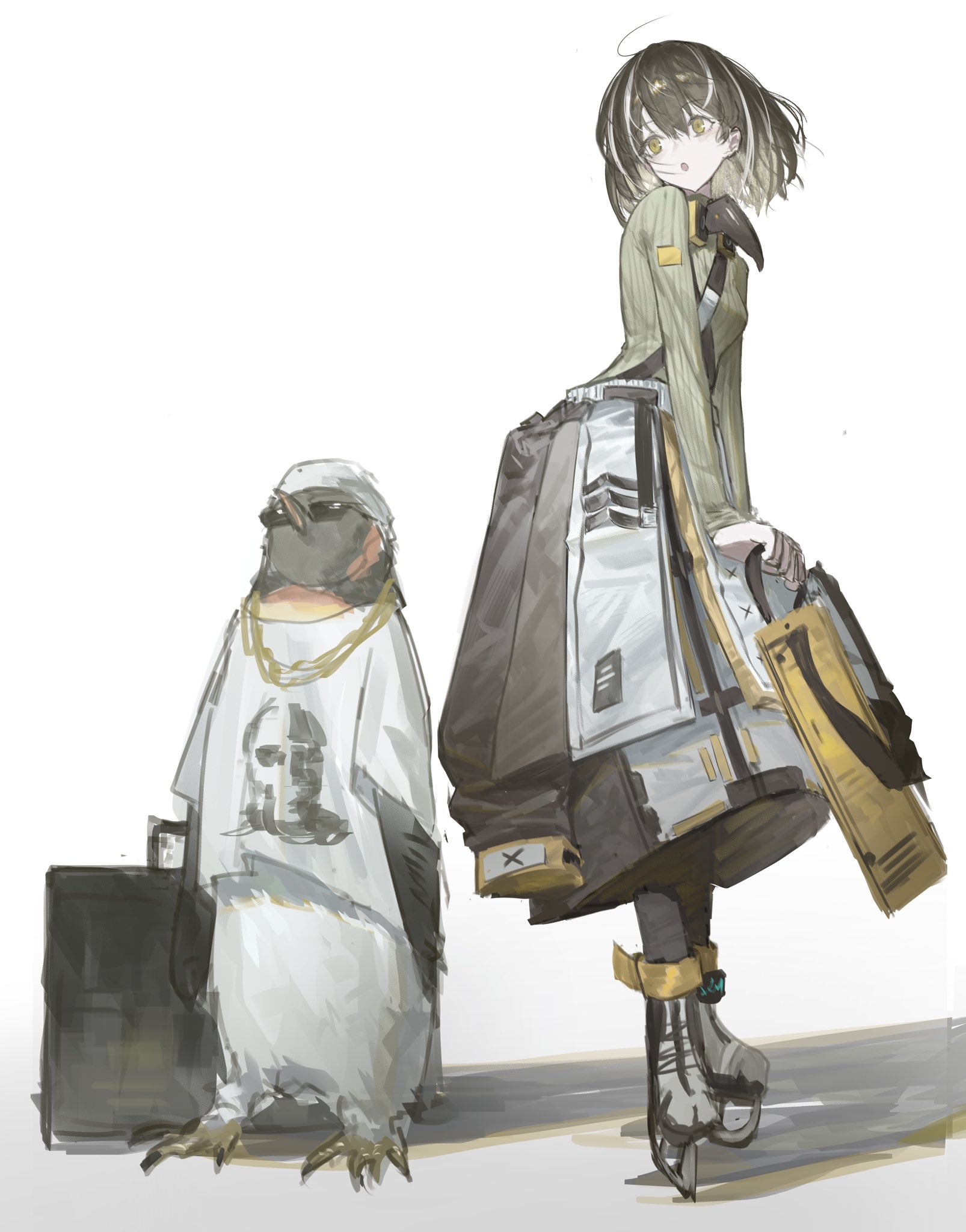 The Big ImageBoard (TBIB) - 1girl arknights bird bird mask black hair brown eyes clothes around ...