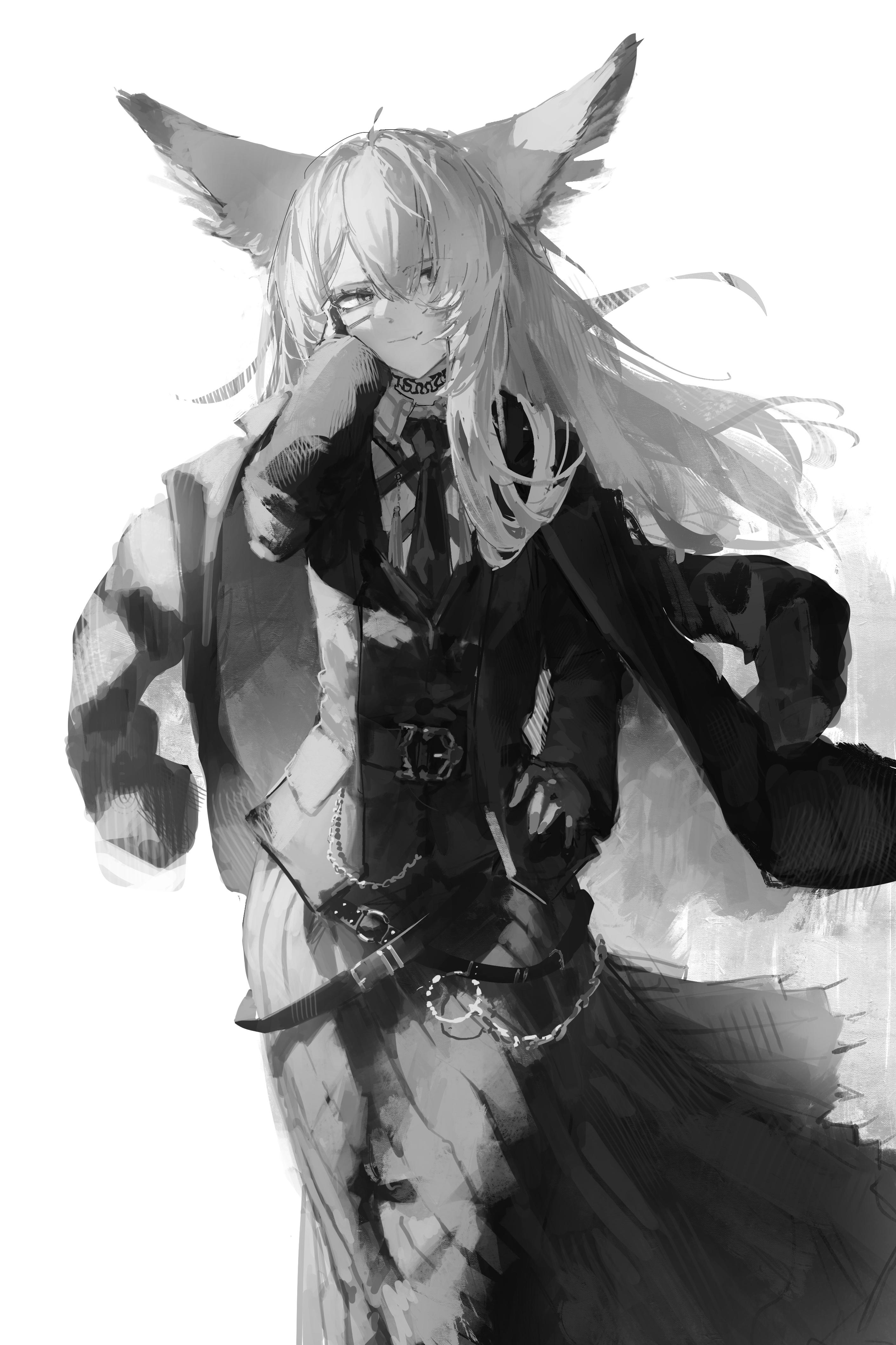 The Big ImageBoard (TBIB) - 1girl absurdres animal ear fluff animal ears arknights belt chain ...