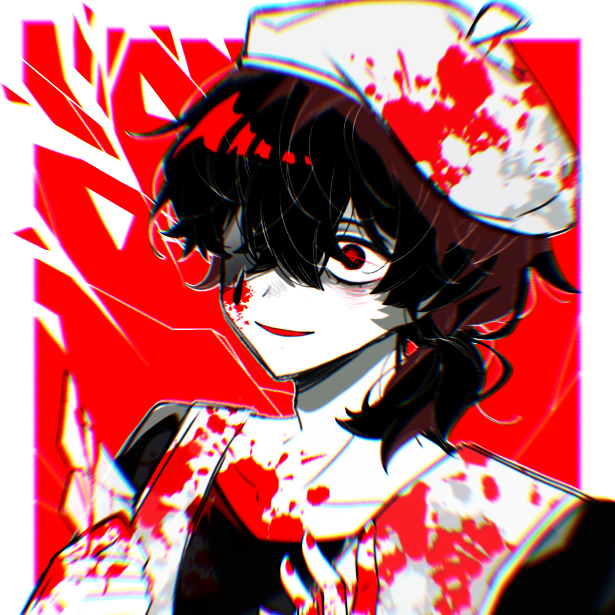 The Big ImageBoard (TBIB) - 1boy beret blood blood on clothes blood on face breaking dbohelu ...