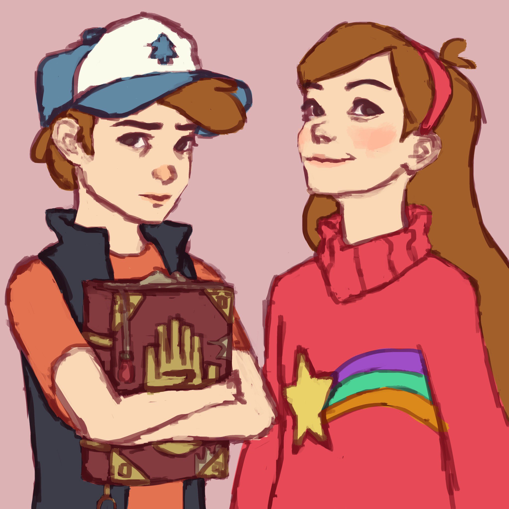 The Big ImageBoard (TBIB) - 1boy 1girl baseball cap book brother and sister brown eyes brown ...