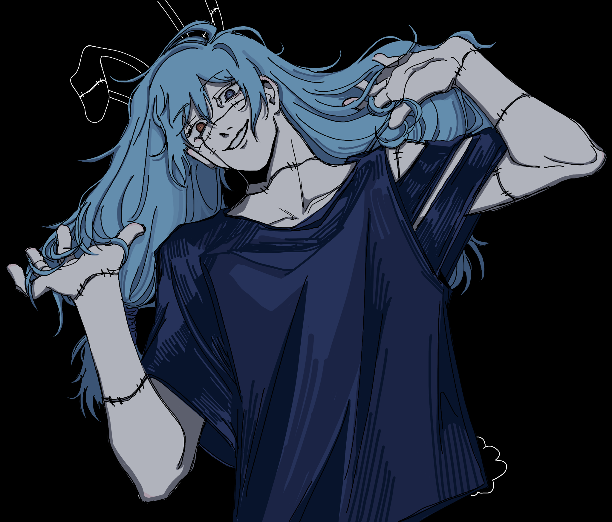 The Big ImageBoard (TBIB) - 1boy animal ears arms up asymmetrical ...