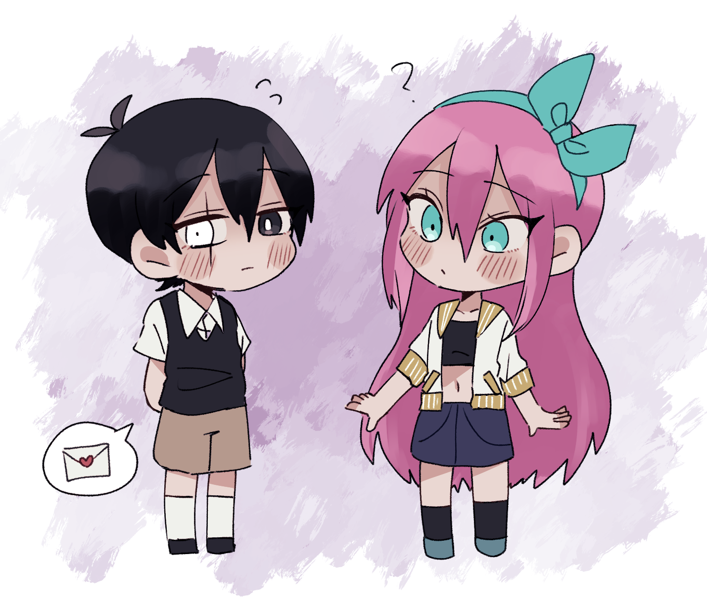 The Big ImageBoard (TBIB) - 1boy 1girl ? andou (sino spkt) antenna hair aqua eyes aqua hairband ...