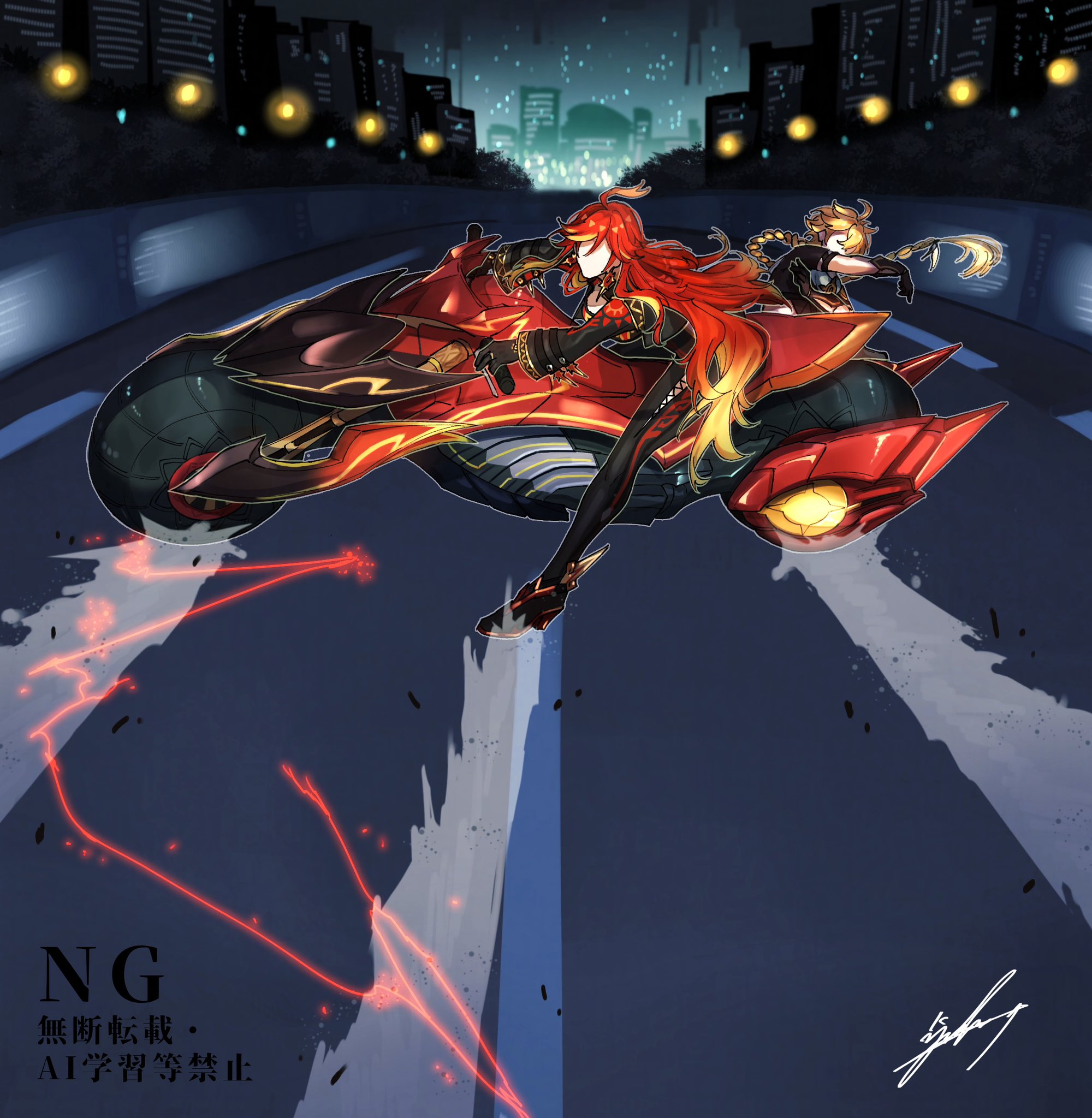 The Big ImageBoard (TBIB) - 1boy 1girl aether (genshin impact) ahoge akira slide blonde hair ...