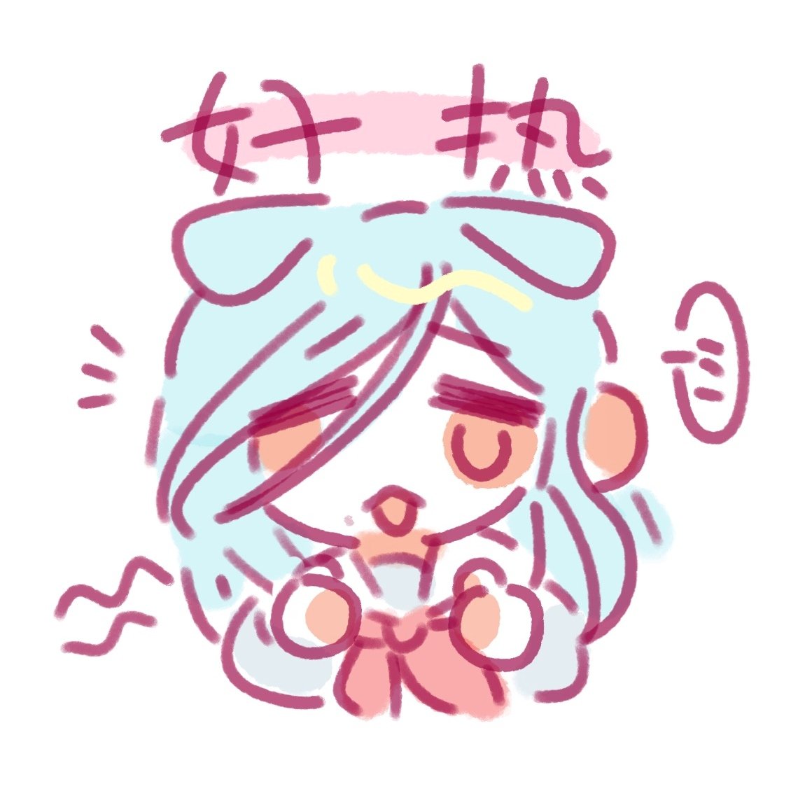 The Big ImageBoard (TBIB) - +++ ... 1girl = = blue hair blush stickers ...