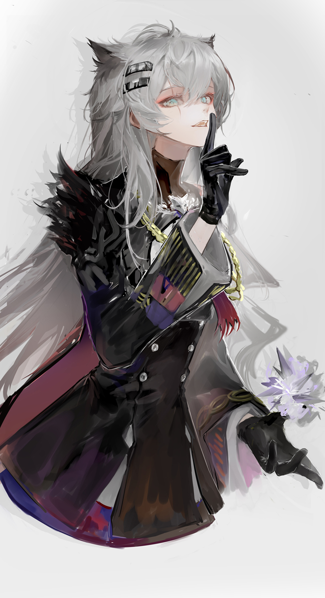 The Big ImageBoard (TBIB) - 1girl animal ears aqua eyes arknights black dress black gloves ...