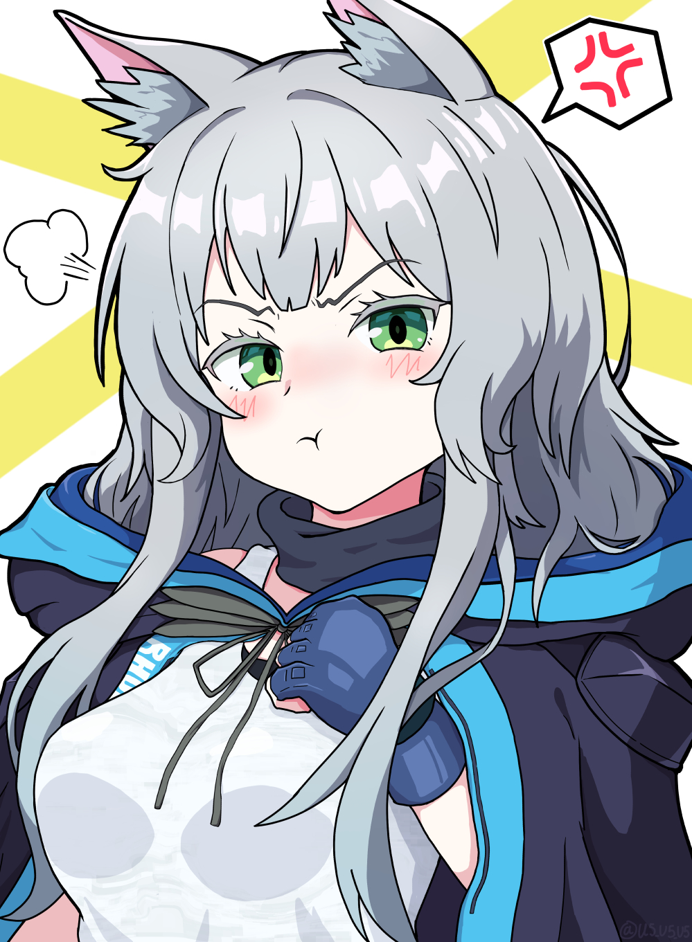 The Big ImageBoard (TBIB) - 1girl anger vein angry animal ear fluff animal ears arknights black ...