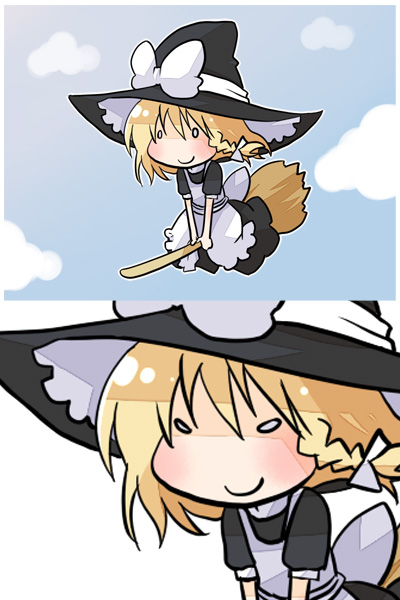 The Big ImageBoard (TBIB) - >:) 2koma apron blonde hair blush bow braid ...