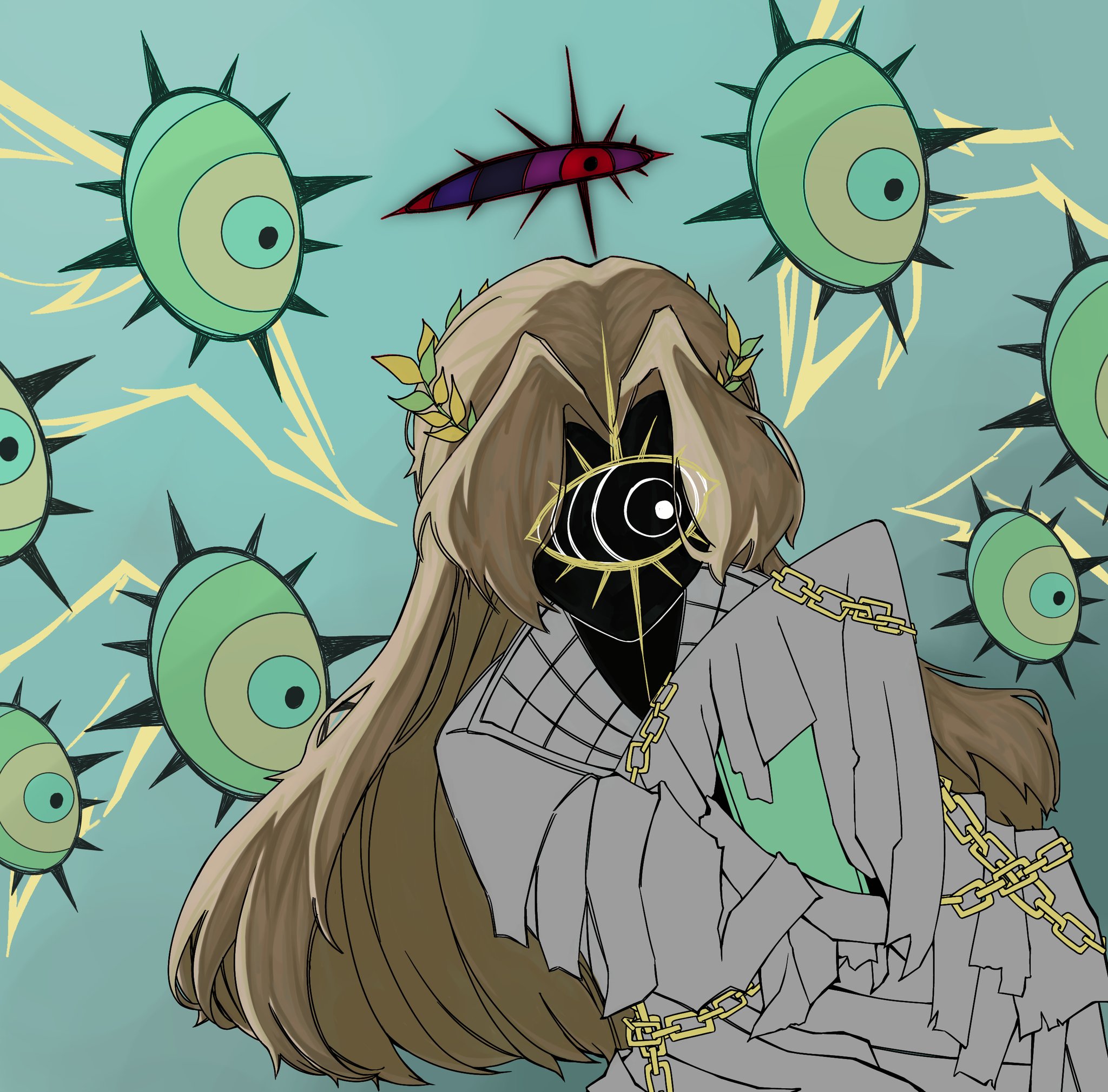 The Big ImageBoard (TBIB) - 1girl angel black skin brown hair chain ...