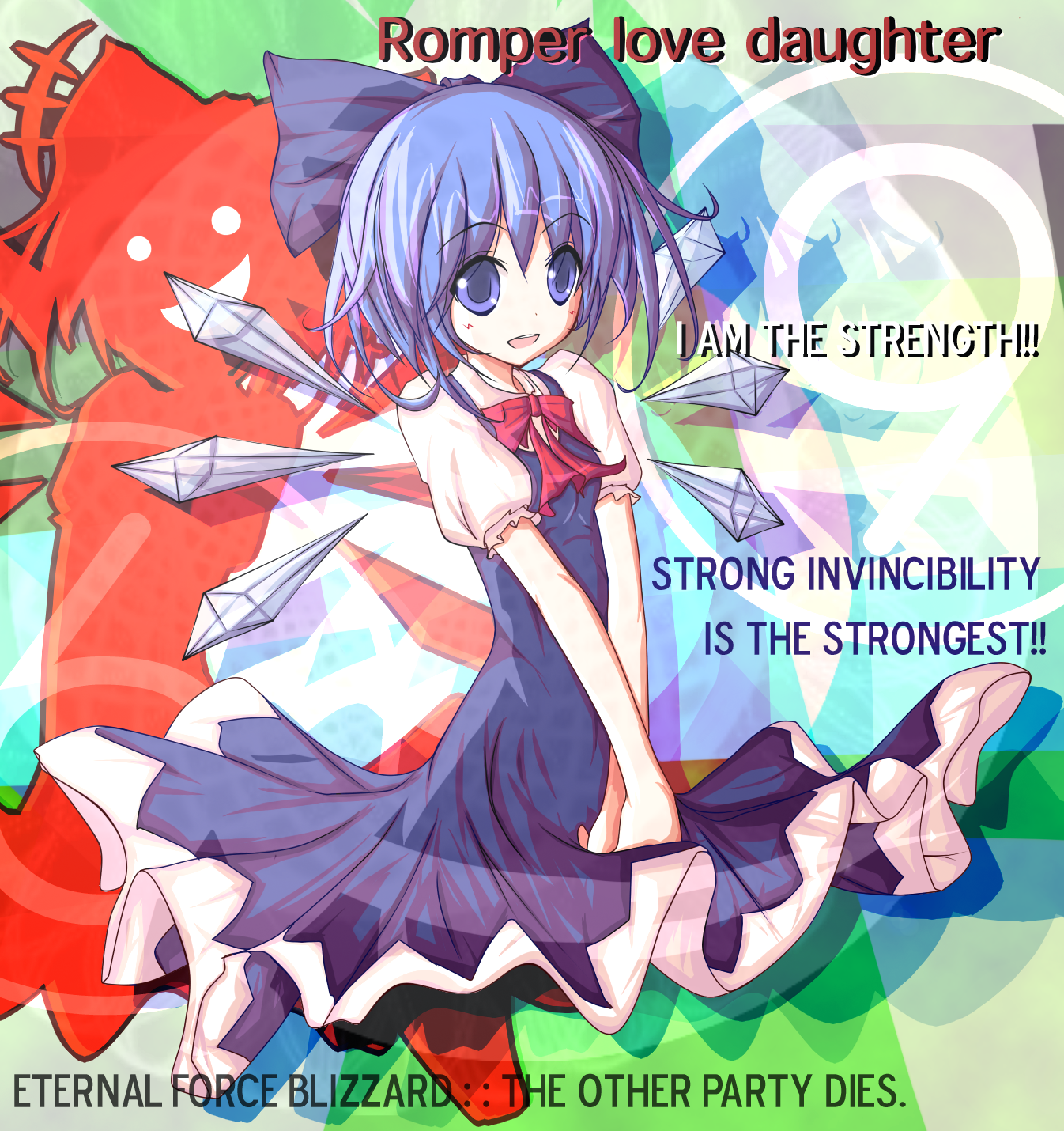 The Big ImageBoard (TBIB) - 1girl :d blue bow blue dress blue eyes blue hair bow bowtie circled ...