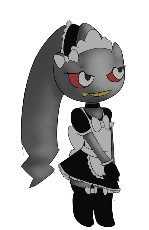 The Big ImageBoard (TBIB) - anthro apron banette bipedal black clothing black dress black eyes ...