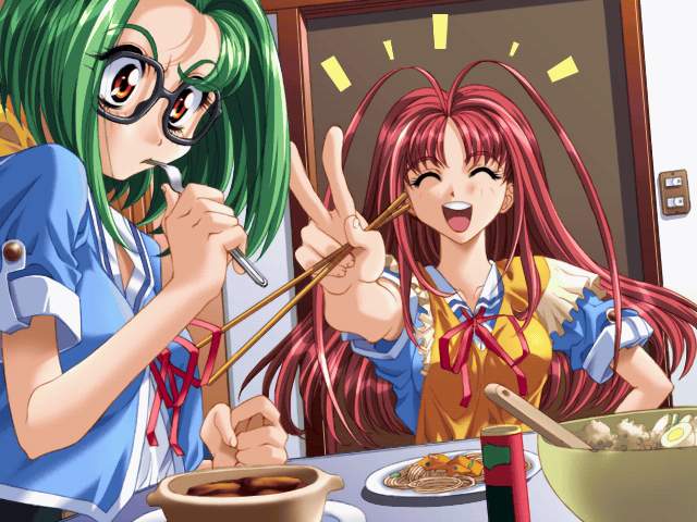 The Big Imageboard Tbib Game Cg Green Hair Multiple Girls Palette