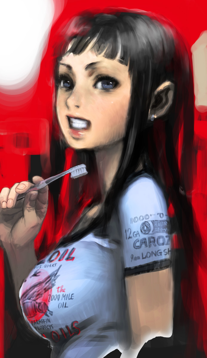 The Big ImageBoard (TBIB) - bad id bad pixiv id black hair breasts grey eyes highres large ...