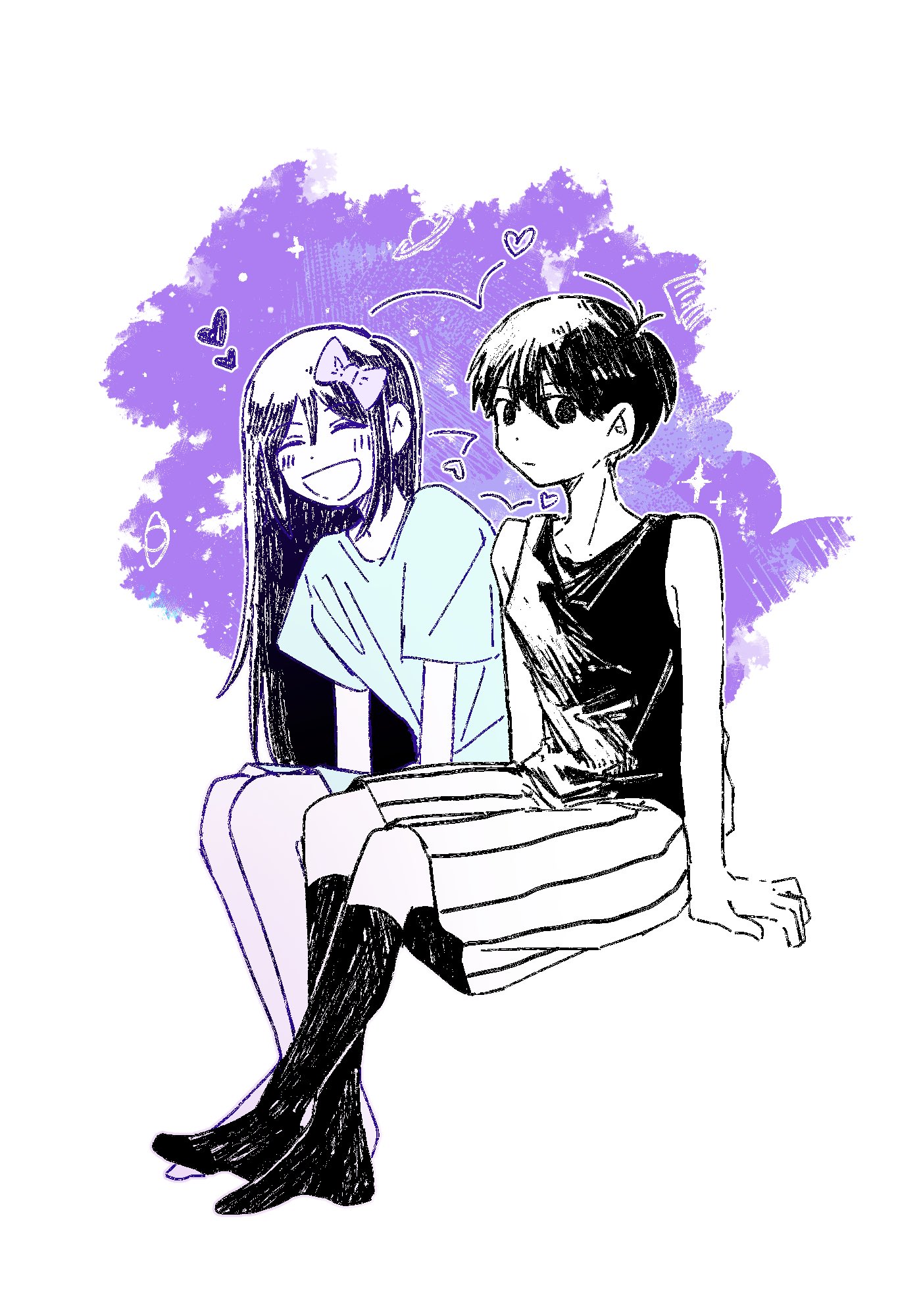 The Big ImageBoard (TBIB) - 1boy 1girl antenna hair arm support aubrey (headspace) (omori ...