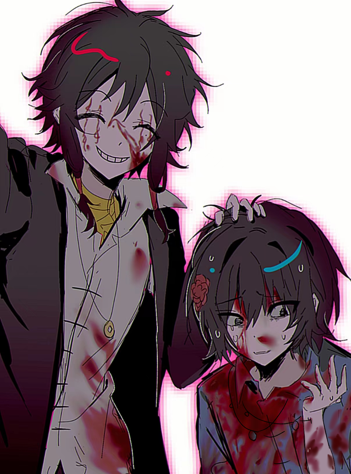 The Big ImageBoard (TBIB) - 2boys beioushenhua14082 black jacket blood blood on arm blood on ...