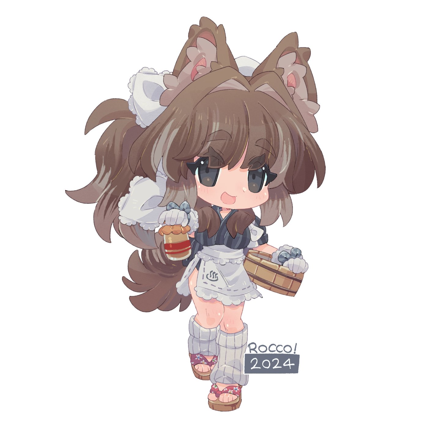 The Big ImageBoard (TBIB) - 1girl animal ear fluff animal ears apron borrowed character breasts ...