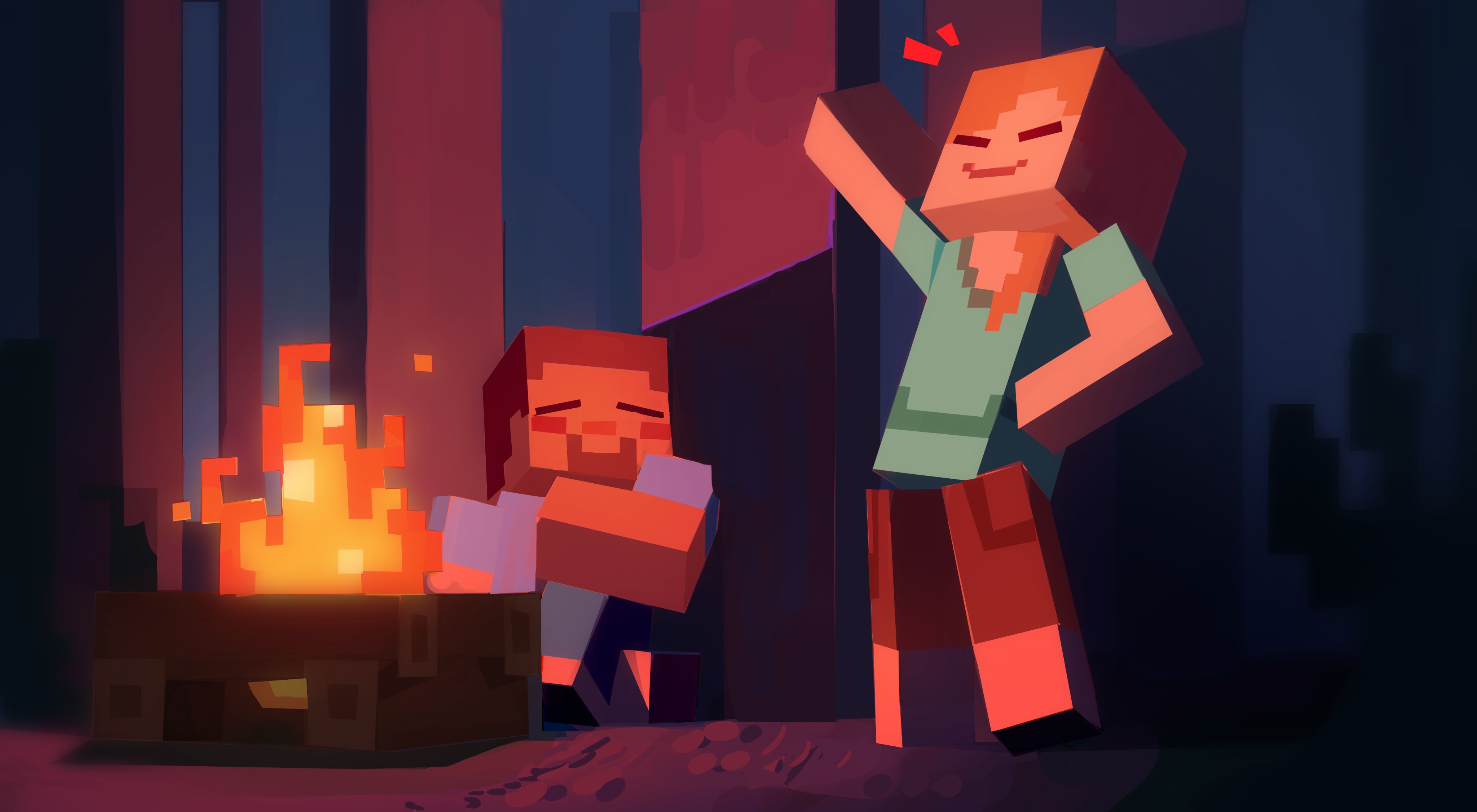 The Big ImageBoard (TBIB) - 1boy 1girl absurdres alex (minecraft) block ...