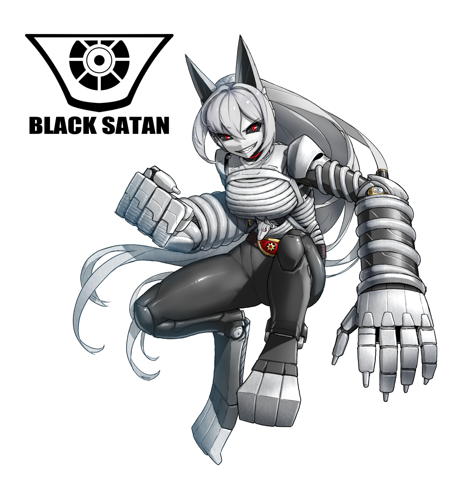 The Big ImageBoard (TBIB) - 1girl animal ears belt belt buckle black sclera brown belt buckle ...