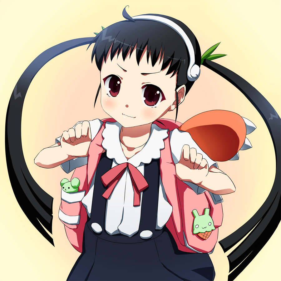 The Big Imageboard Tbib Backpack Bag Bakemonogatari Black Hair
