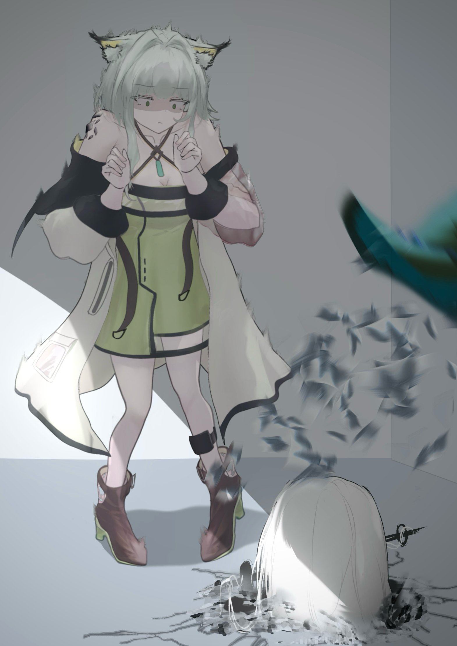 The Big ImageBoard (TBIB) - 2girls animal ear fluff animal ears ankle boots arknights bare ...