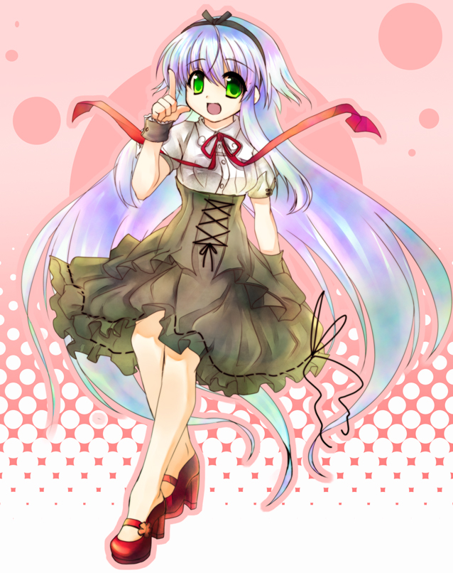 The Big ImageBoard (TBIB) - 1girl ameshizuku natsuki bad id bad pixiv id blue hair corset green ...