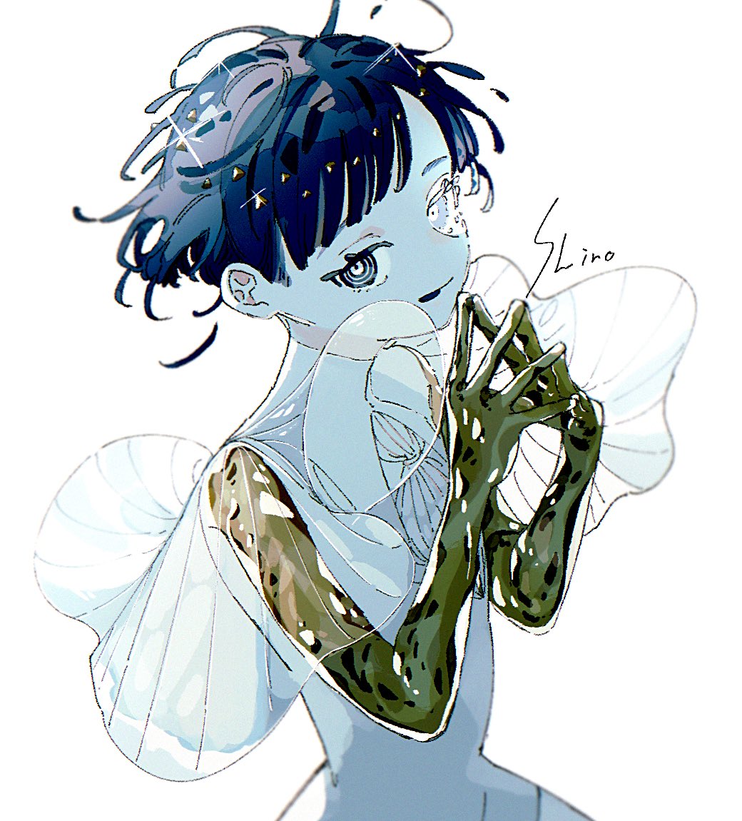 The Big ImageBoard (TBIB) - 1other blue eyes blue hair colored skin golden arms houseki no kuni ...