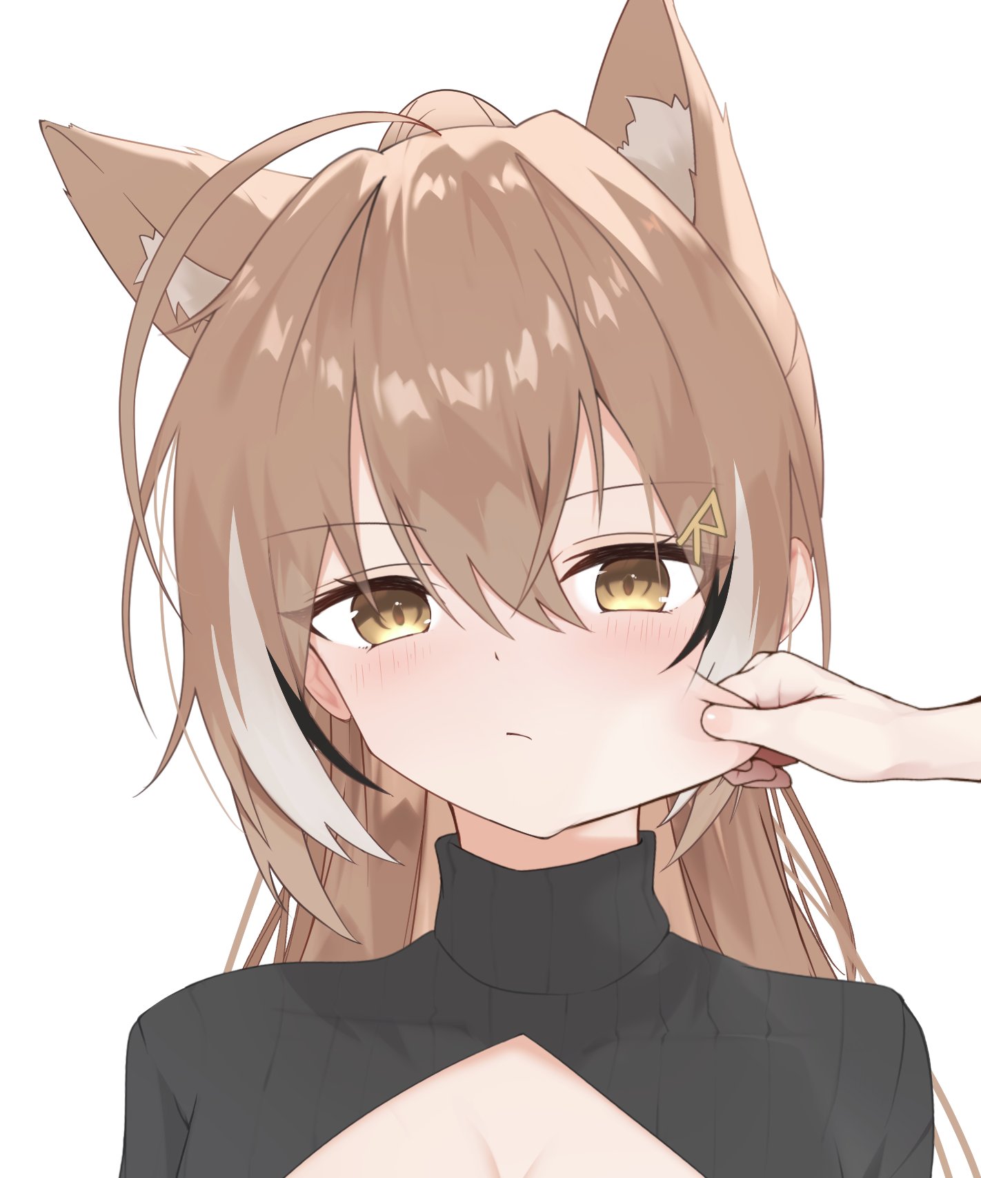 The Big ImageBoard (TBIB) - 1girl :/ ahoge animal ears bath yukata black hair black sweater ...