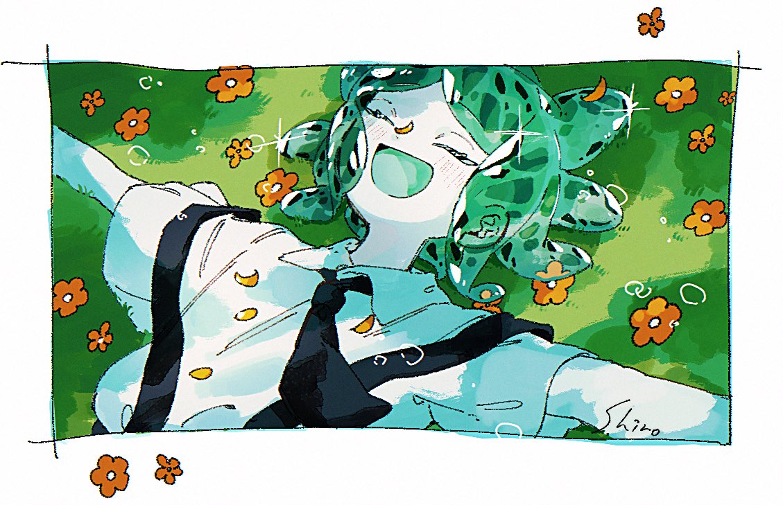 The Big ImageBoard (TBIB) - 1other :d aqua hair border closed eyes collared shirt colored skin ...