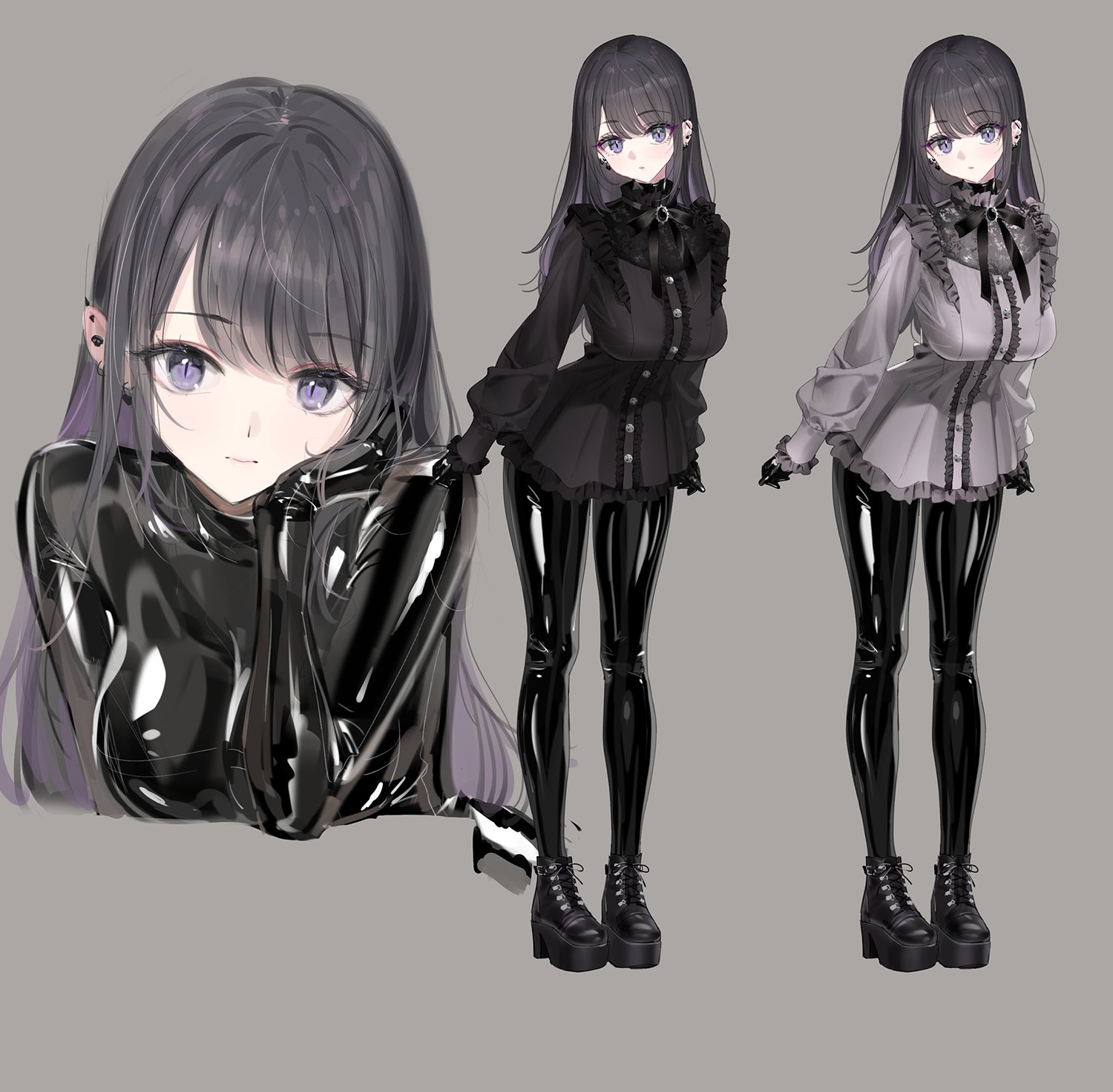 The Big ImageBoard (TBIB) - 1girl black bodysuit black dress black hair blush bodysuit bodysuit ...