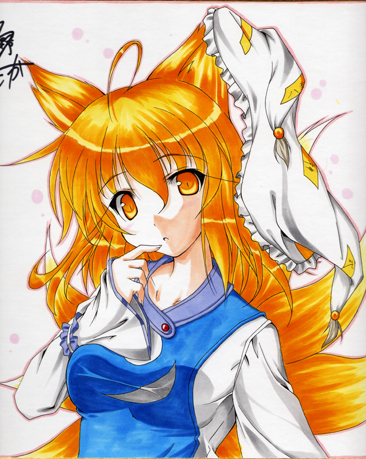The Big ImageBoard (TBIB) - 1girl ahoge animal ears bad id bad pixiv id blonde hair fox ears fox ...
