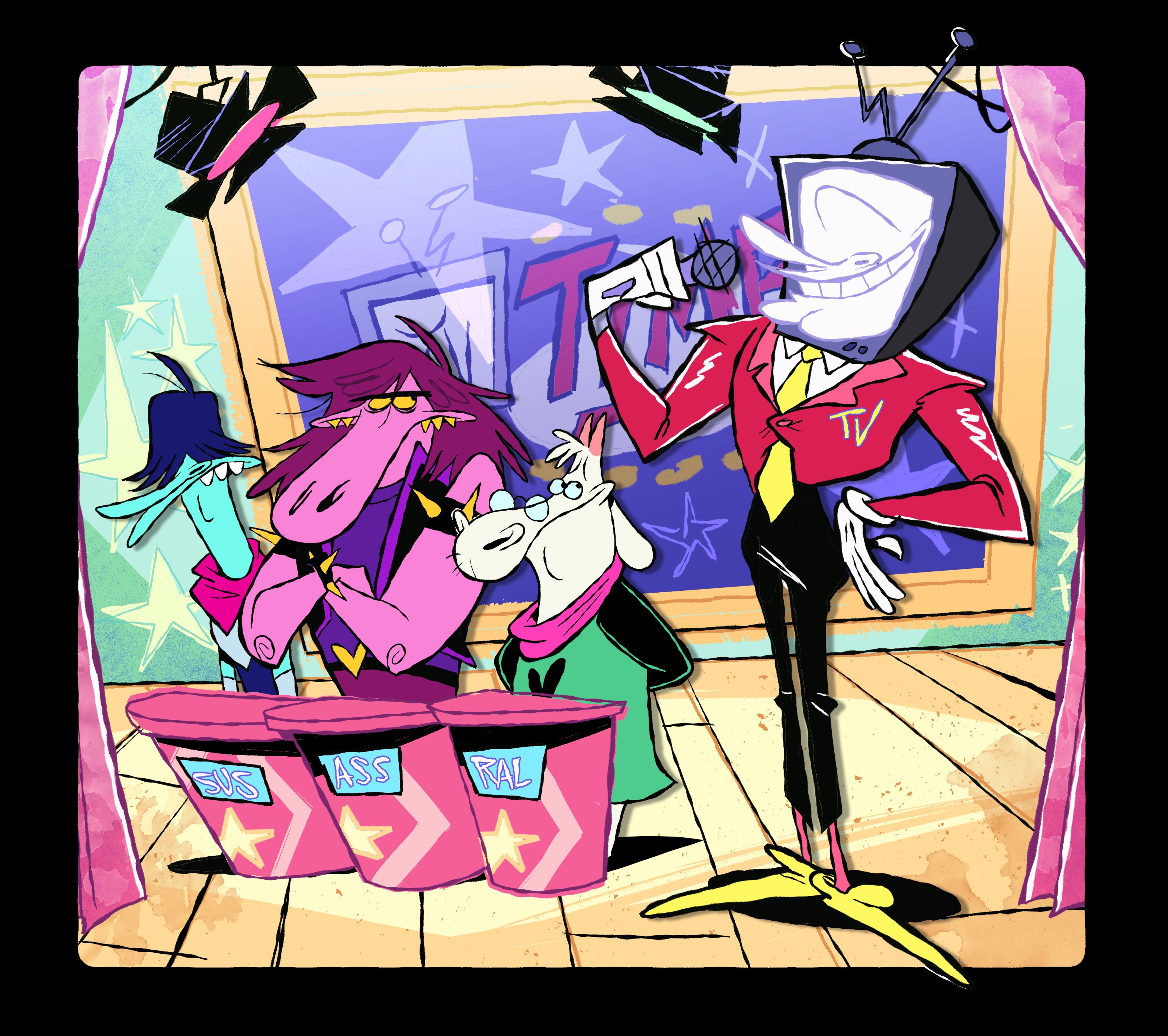 The Big ImageBoard (TBIB) - absurd res anthro armband blue body blue hair bottomwear bovid ...