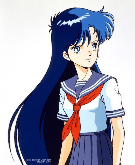 The Big ImageBoard (TBIB) - 1girl 90s asou yuuko blue eyes blue hair ...